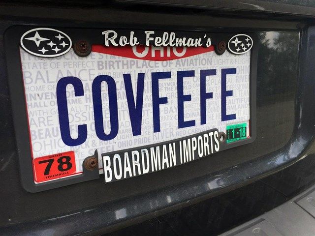 Trump tweet inspires Cortland woman's covfefe license plate - WFMJ.com