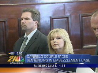 Canfield couple sentenced in embezzlement case - WFMJ.com