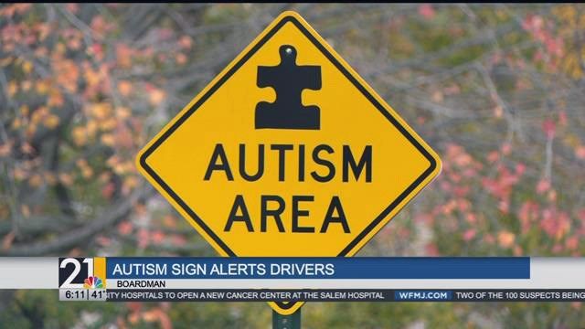 Boardman street sign alerts drivers about autism - WFMJ.com