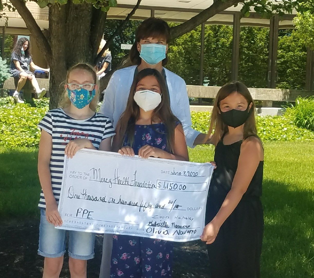 Girls donate $1,150 for PPE to Mercy Health Foundation - WFMJ.com