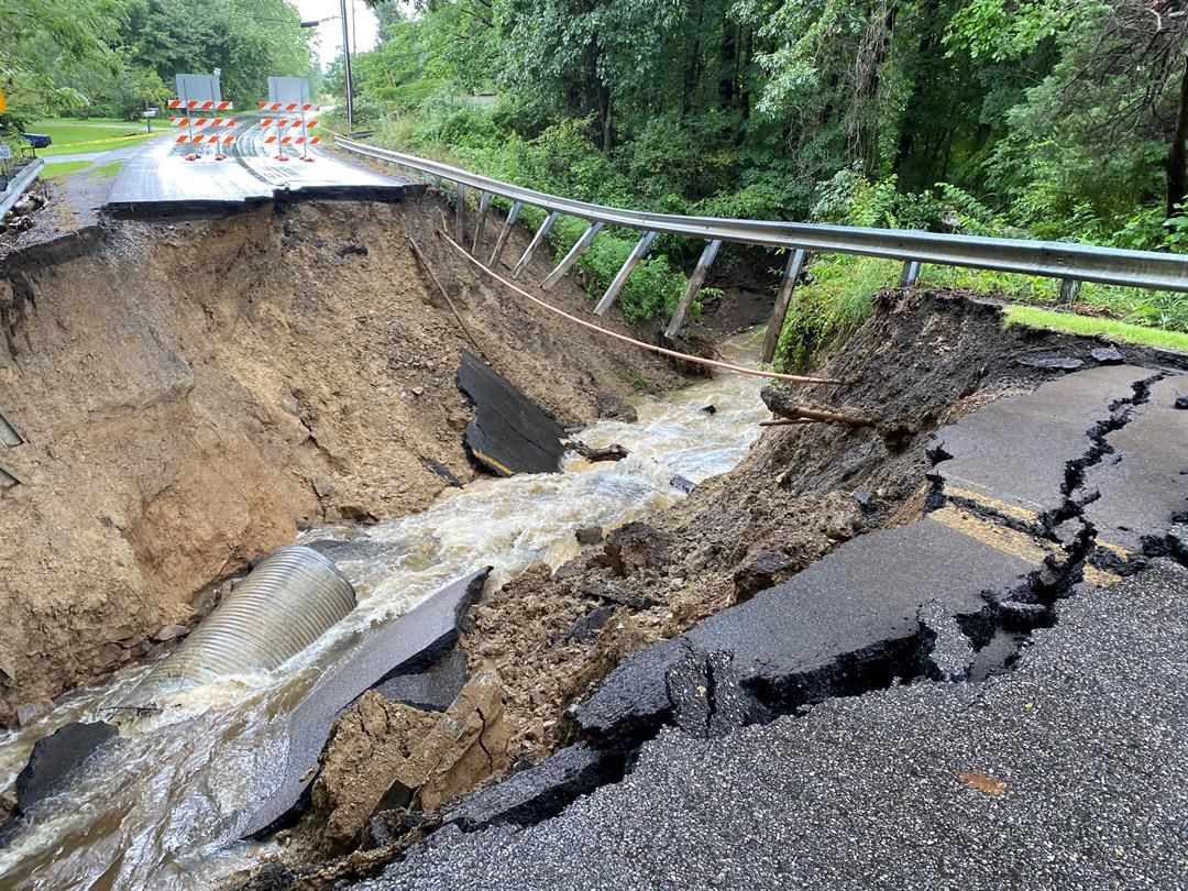Flooding washes away large piece of road in Mercer Co. - WFMJ.com