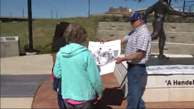 Son of George 'Shotgun' Shuba passes out posters honoring his father ...