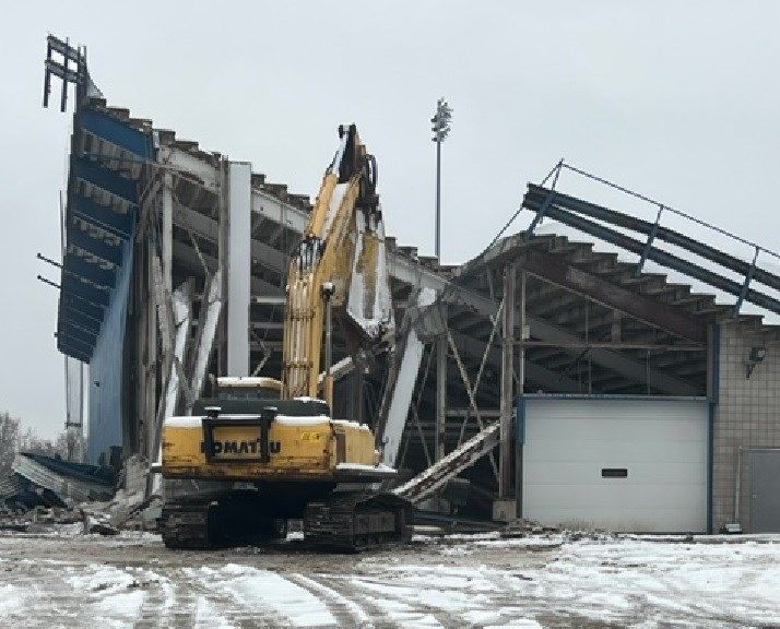 Demolition begins at Austintown Fitch stadium, brand-new bleachers on ...