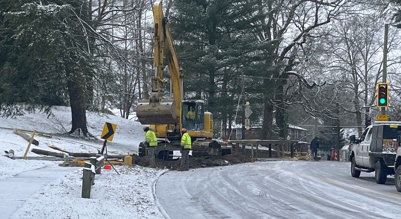 Sinkhole along Canfield Road will leave road closed for at least a week ...