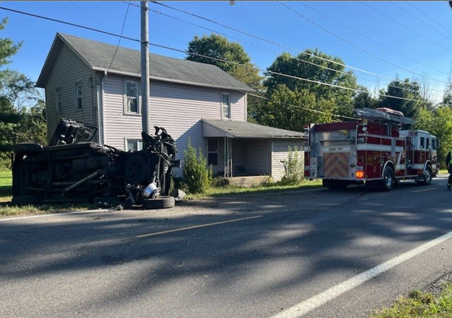 VIDEO: Route 165 reopens in Green Township after truck rolls over ...