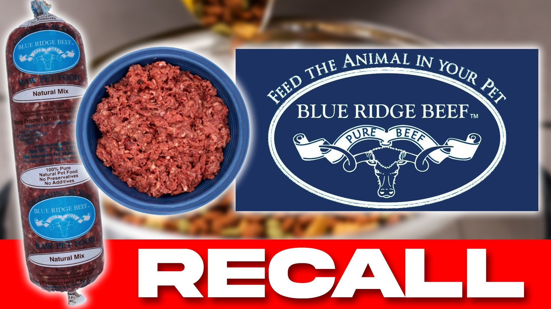 FDA: Blue Ridge Beef Natural Mix pet food recalled due to salmonella ...