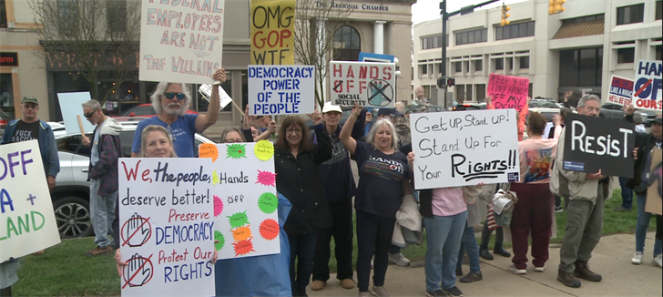 Thousands rally in Ohio and Pennsylvania for democracy during 'Hands ...