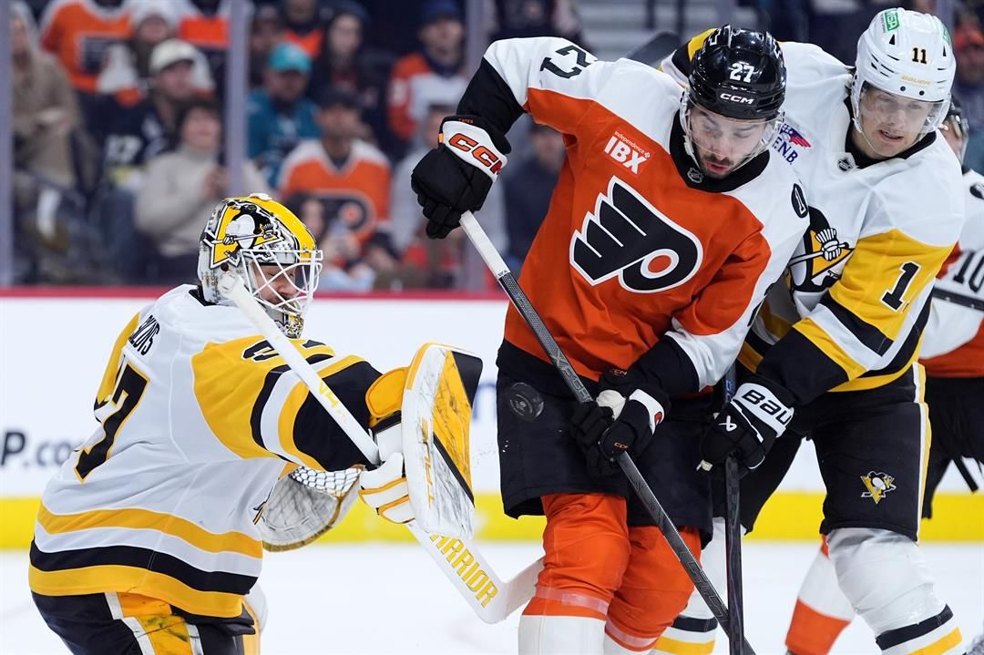 Konecny nets 200th career goal, Brink shines as Flyers edge Penguins in ...